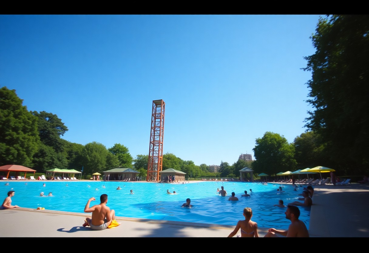 Freibad mit Sprungturm in Berlin - das Sommerbad Pankow